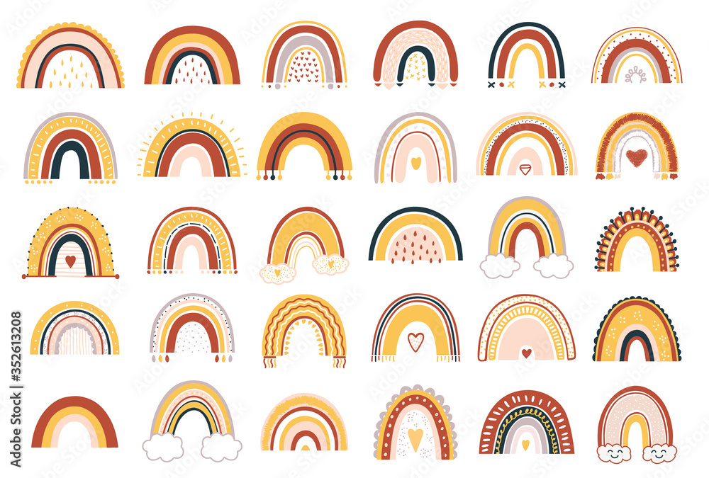 Baby rainbow. Vector Illustration. Nursery pattern in hand drawn ...