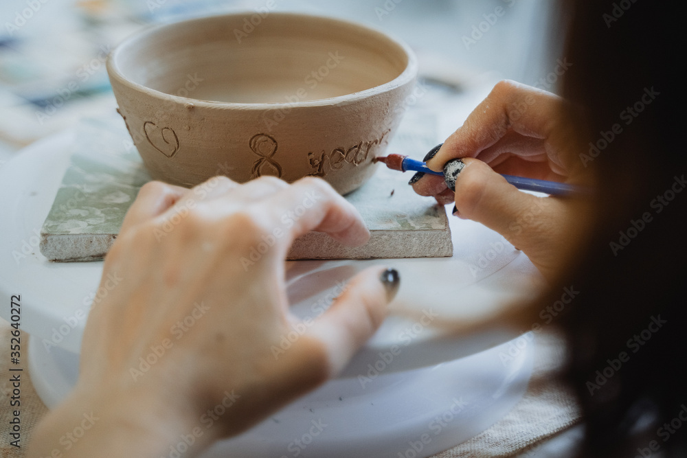 Potter's wheel, pottery workshop, working with clay, clay, clay ...