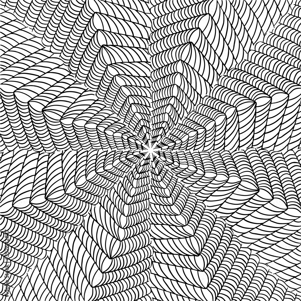 Geometric pattern hand drawn doodles mandala. Dynamic contour repeating ... Geometric pattern hand drawn doodles mandala. Dynamic contour repeating ...