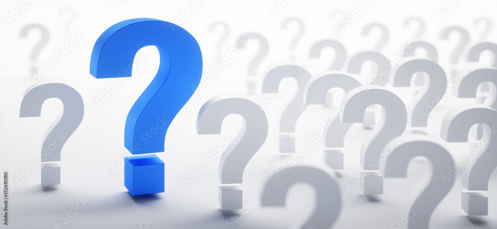 Blue Question Mark in Group of White Question Marks Stock Illustration ...