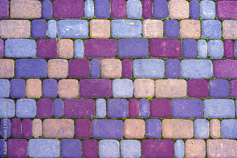 Background texture, paved street. Paving stones. Stone street ...