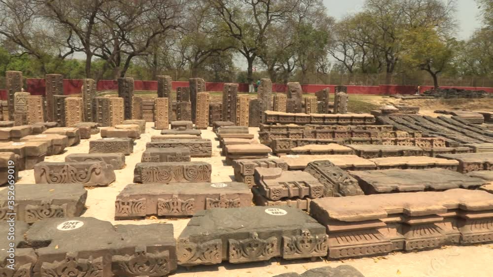 Dharmarajika Stupa near Dhamekh Stupa at Sarnath, Buddha place ...