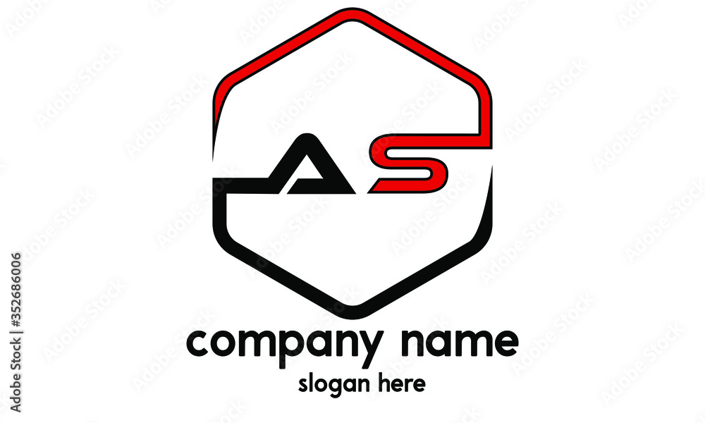 Simple Elegant Letter A S Logo Design Stock Vector | Adobe Stock