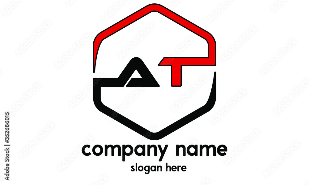 at or a t logo vector illustration logo artwork design. Stock Vector ...