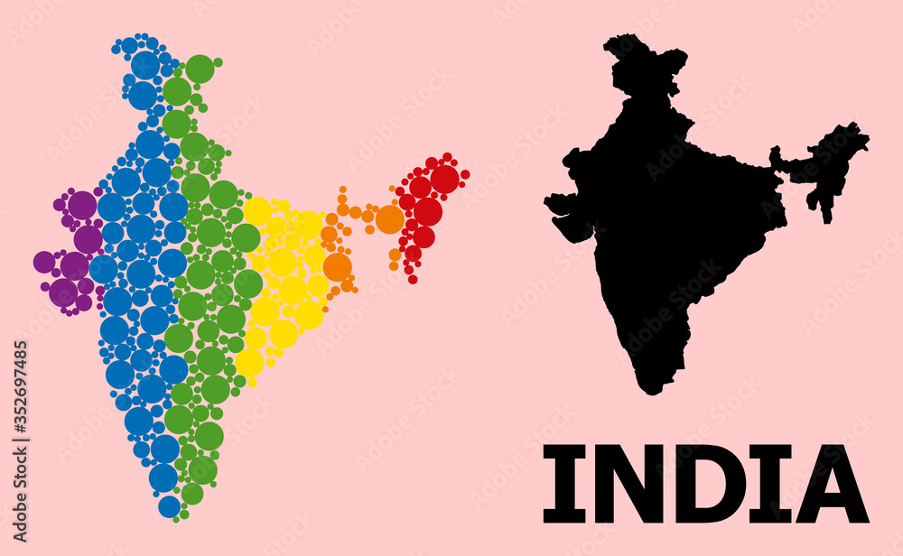 Spectrum Pattern Map of India for LGBT Stock Vector | Adobe Stock