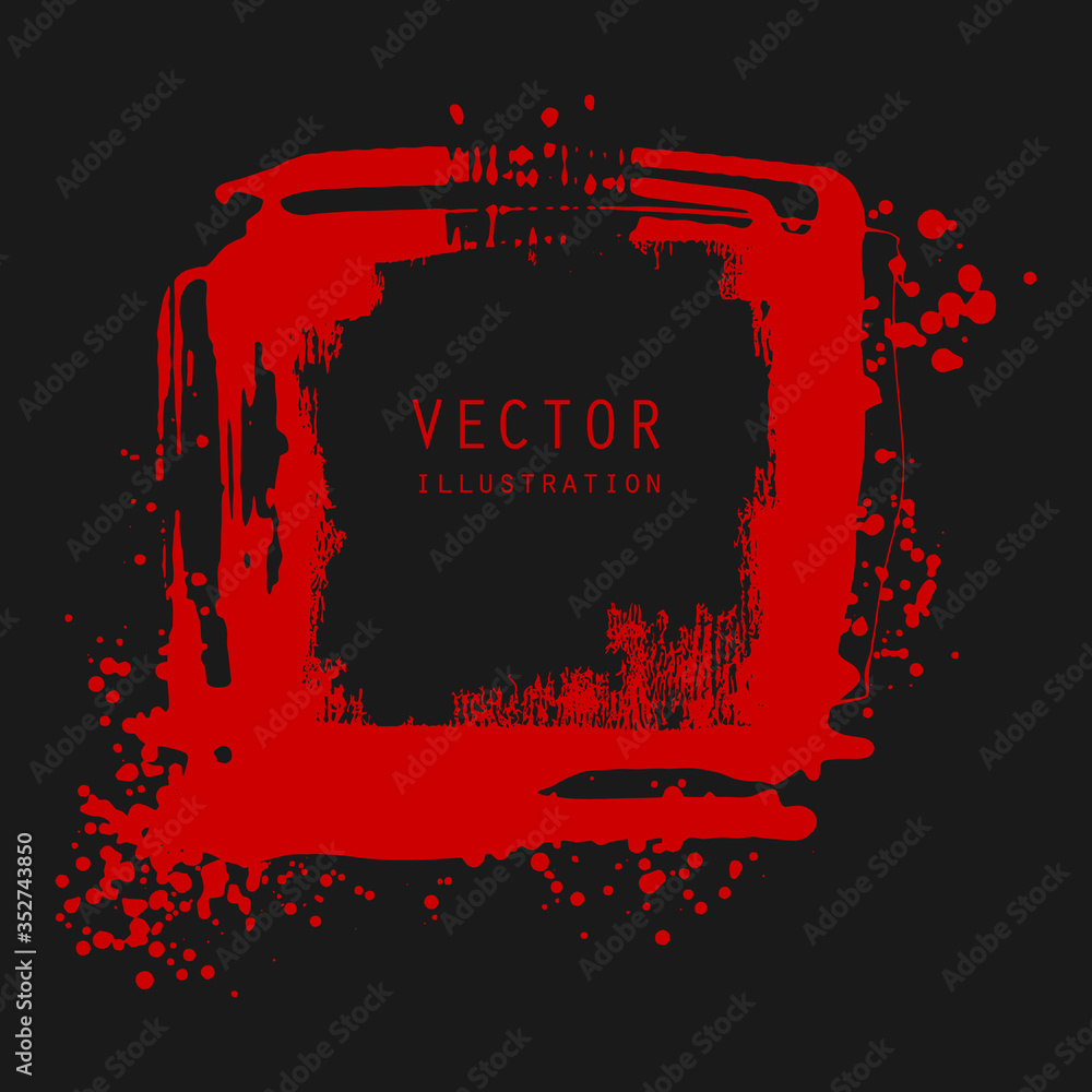 vector splats splashes and blobs of red ink paint in different shapes ...