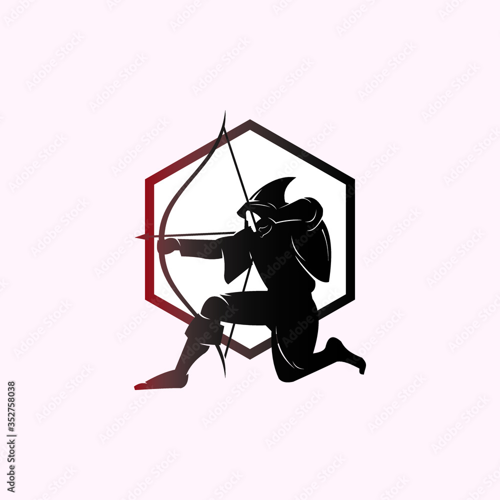 THE GREAT ARCHER, robin hood logotype, vetor illustrations Stock Vector ...