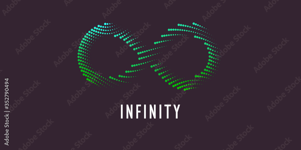 Dynamic waves form a sign of infinity. Vector modern illustration ...