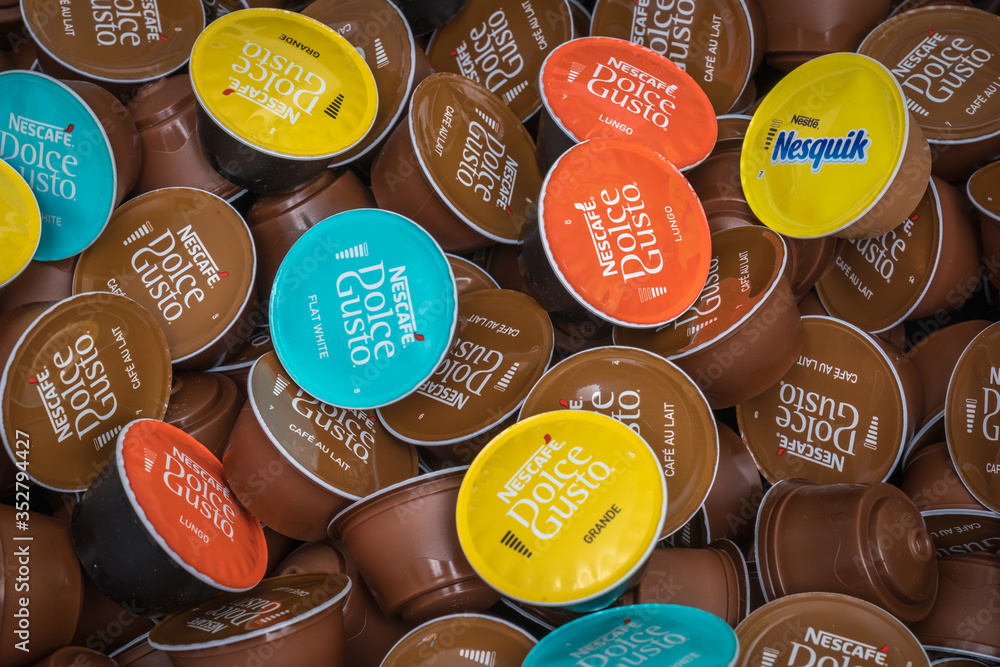 Nescafe Dolce Gusto capsules background Stock Photo | Adobe Stock