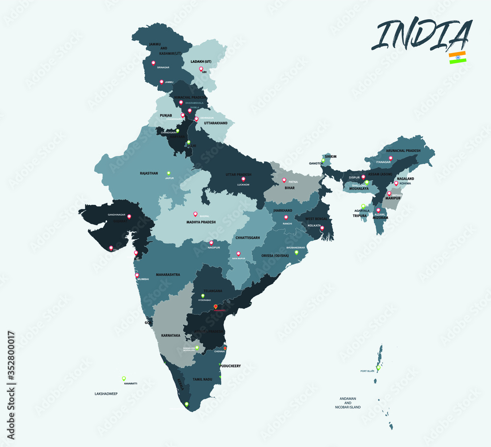 NEW INDIA MAP 2020 ( jammu and kashmir and ladakh union territory ...