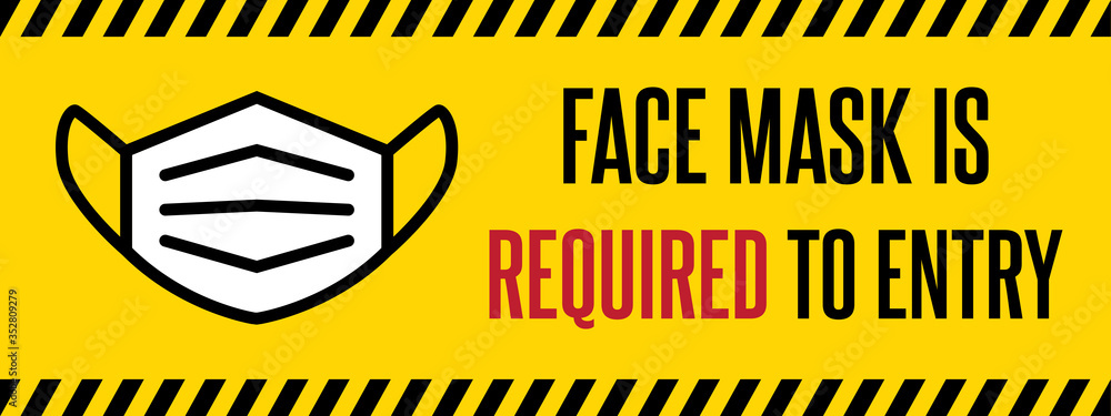 No facemask No entry sign. Information warning sign about quarantine ...