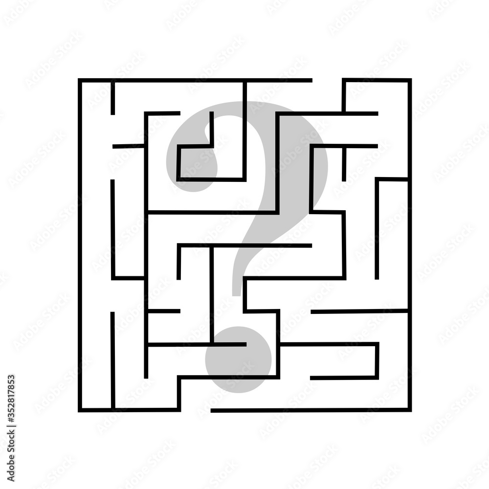 Vektorová grafika „Labyrinth and question mark - difficult and ...