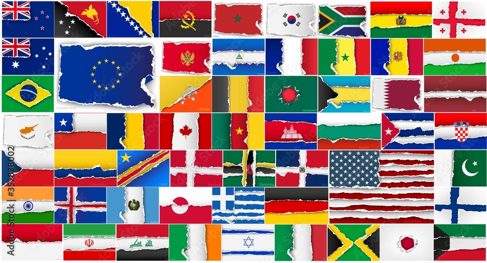 set of flags of all countries in illustration Stock Vector | Adobe Stock