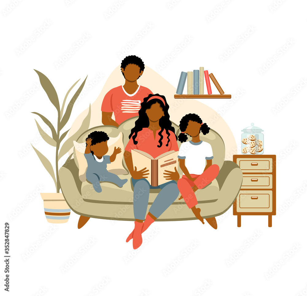 Happy Black Family Drawing