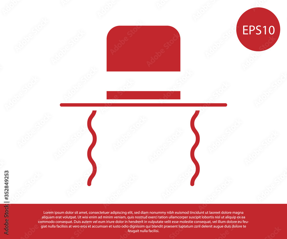 Red Orthodox jewish hat with sidelocks icon isolated on white ...