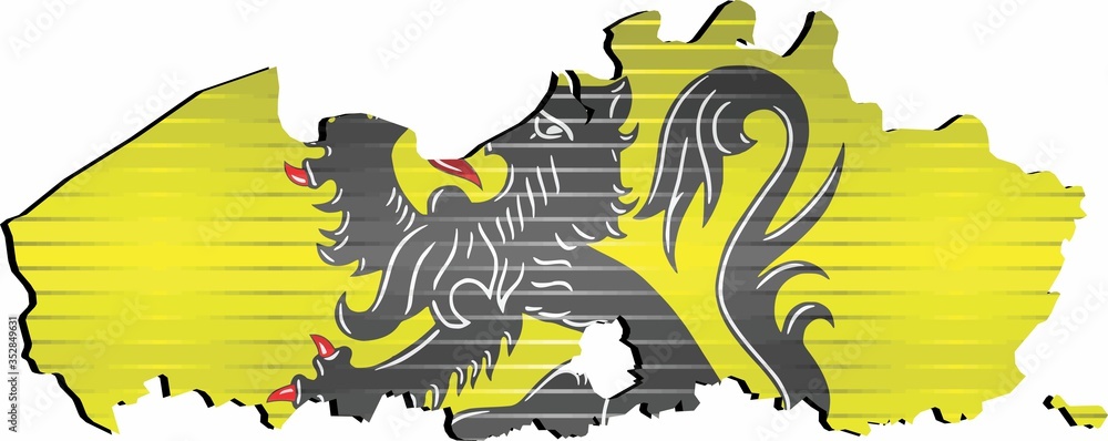Shiny map of the Flanders - Illustration, Three Dimensional Map of ...