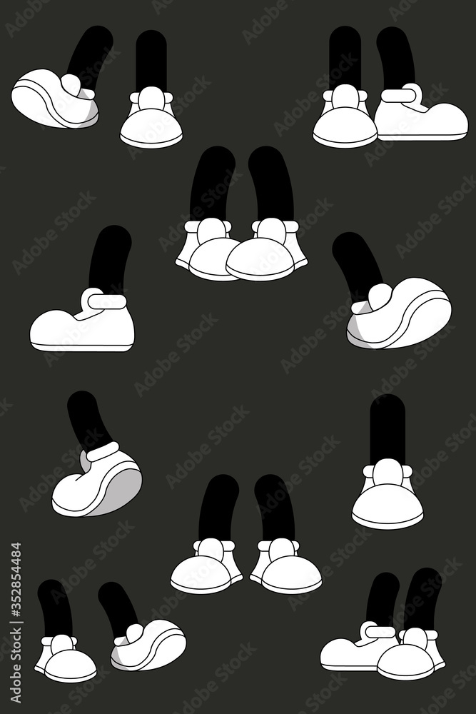 Cartoon legs on blue background. animated legs Standing in different ...