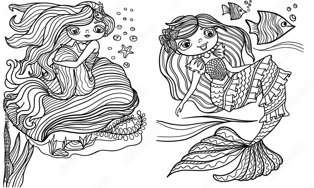 Little Mermaid Fish Coloring Pages