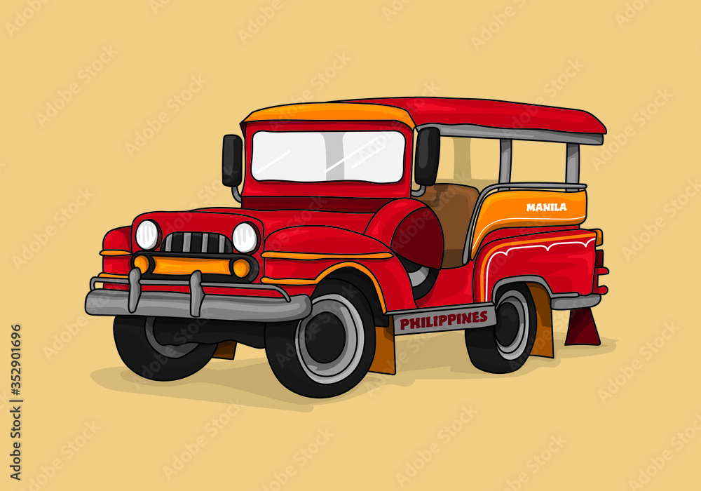 Philippine Manila icon jeepney transportation Stock Vector | Adobe Stock