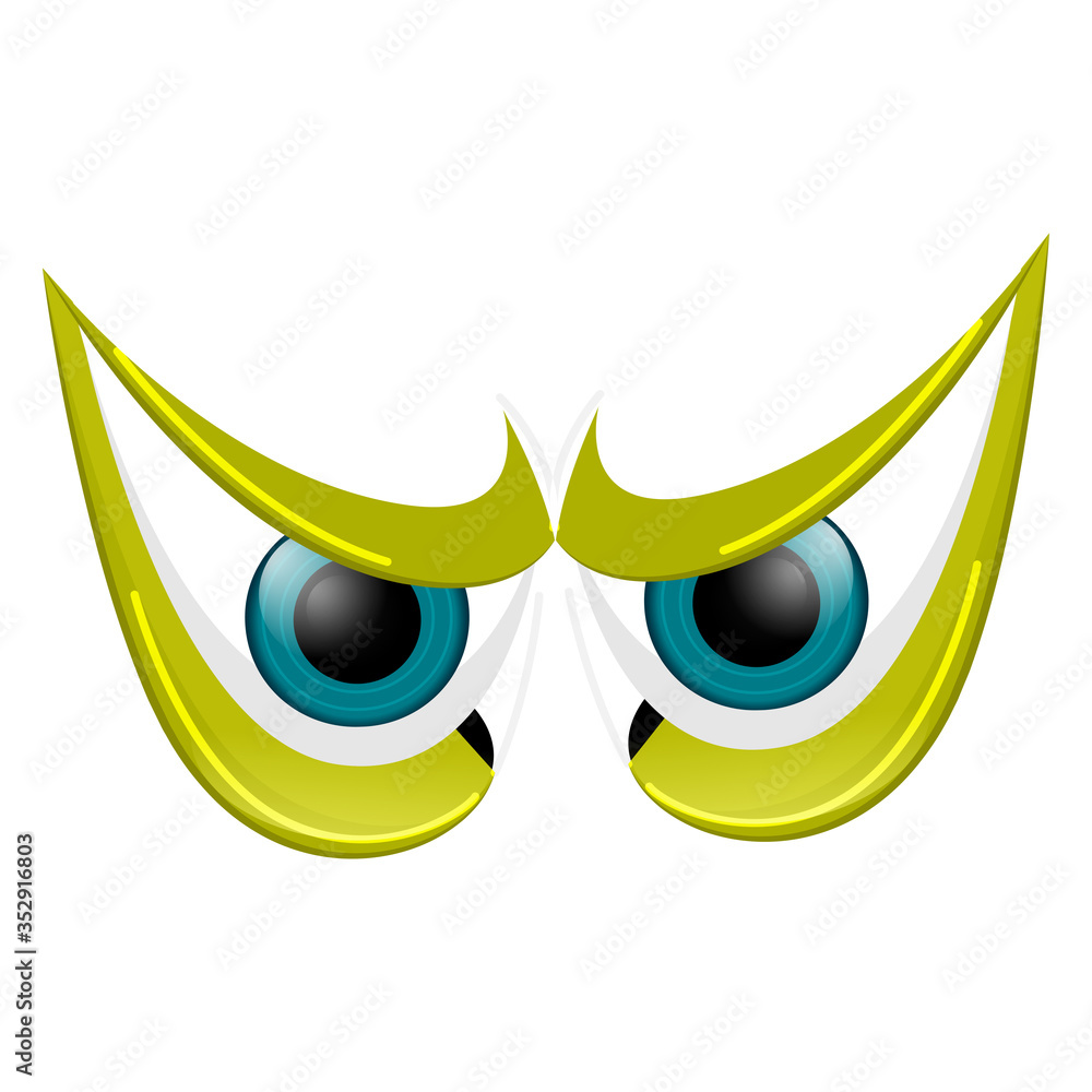 Cartoon of a evil blue eyes Stock Vector | Adobe Stock