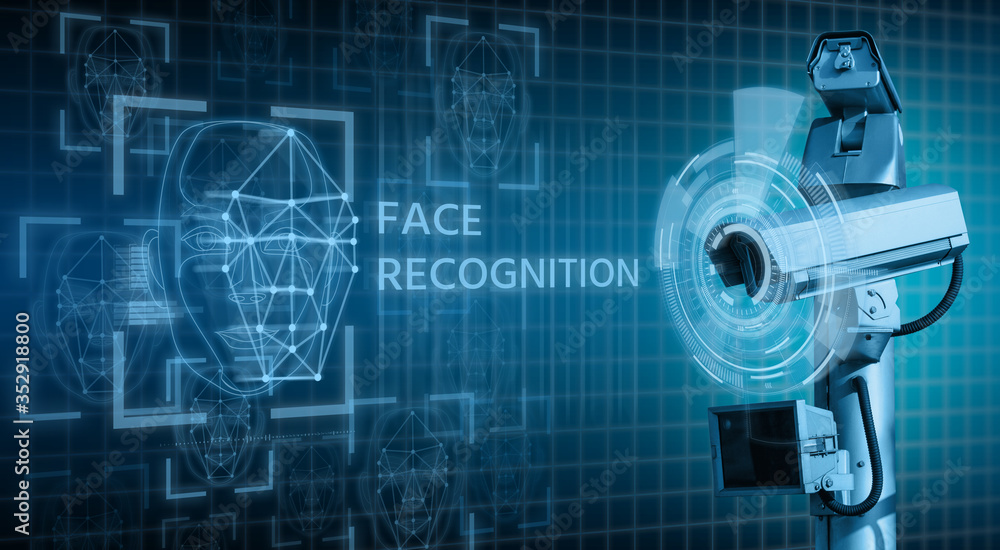 Surveillance camera with face recognition system Stock Photo | Adobe Stock