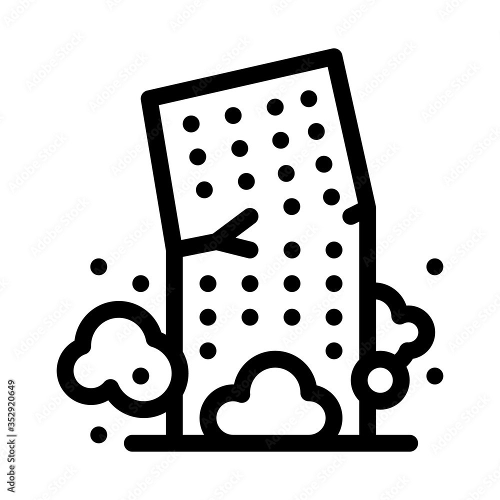 high-rise building collapse icon vector. high-rise building collapse ...