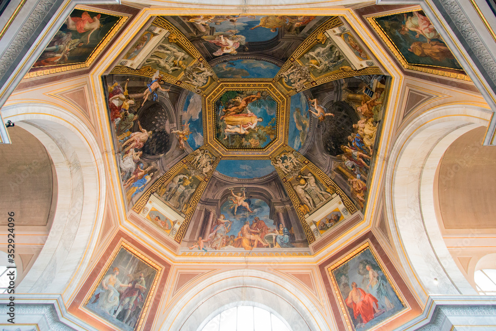 Vatican, Italy - January, 4, 2020. Ceiling of the Museum of Vatican ...