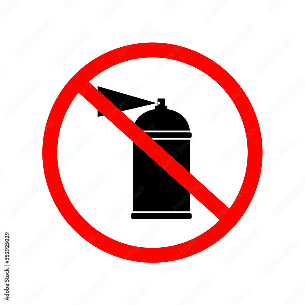 No graffiti, no aerosol spray sign, no alcohol paint warning icon ...
