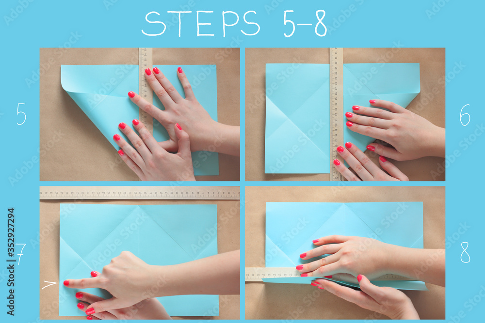 Making phone holder from A4 cardboard. Origami. DIY. Step-by-step photo ...