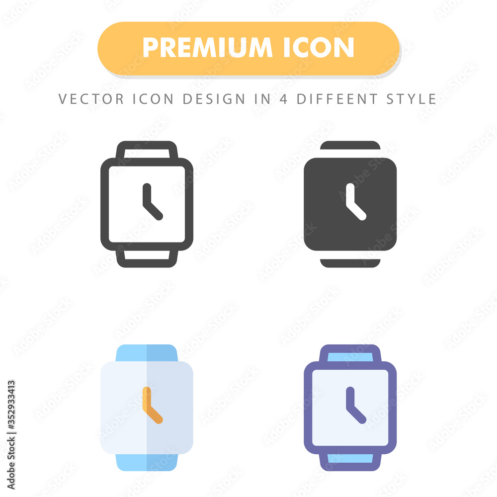 smartwatch icon pack isolated on white background. for your web site ...