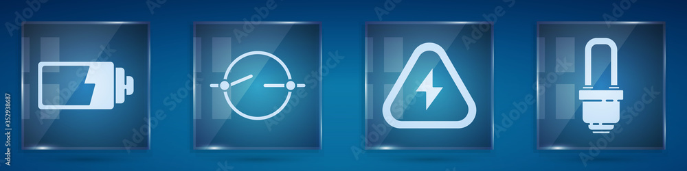 Set Battery charge level indicator, Electric circuit scheme, High ...