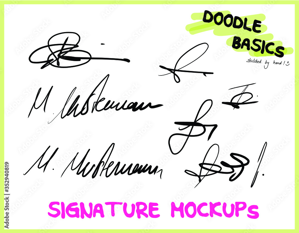 Signature Unterschrift MockUp Max Mustermann John Doe Jane Fake ...