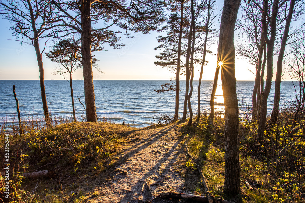 Baltic sea coast near Klaipeda/ Lithuania. The area is known as the ...
