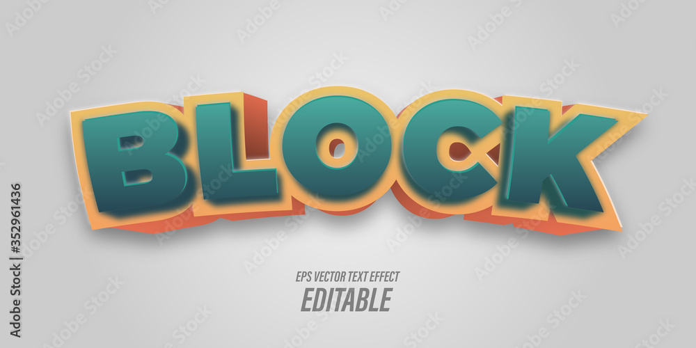 Editable text with 3D effects with playful and fun themes, used for ...