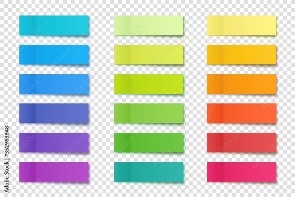 Realistic sticky notes collection. Post note stickers. Colorful sticky ...