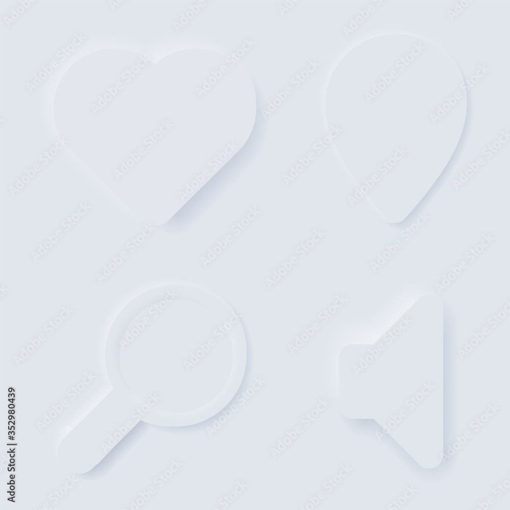 Neomorphism designs, UI components. Design trends, simple and soft ...