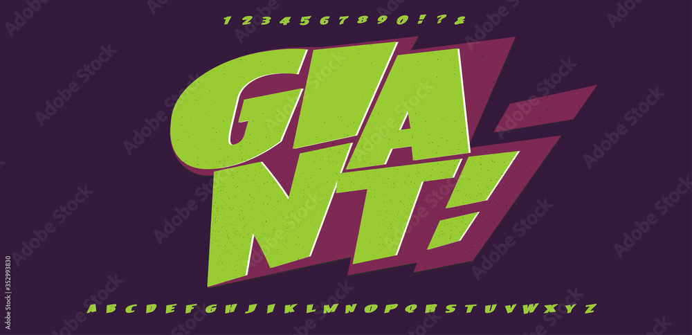 Vector font, alphabet and numbers. Giant letters are perfect for ...