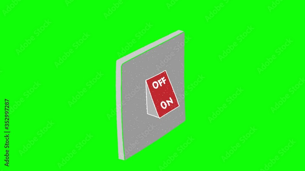 electric switch hand drawn animation green screen. explanatory icons ...