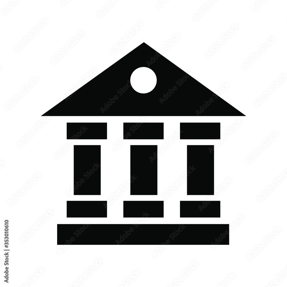 Bank icon set in trendy flat style isolated on white background. Bank ...