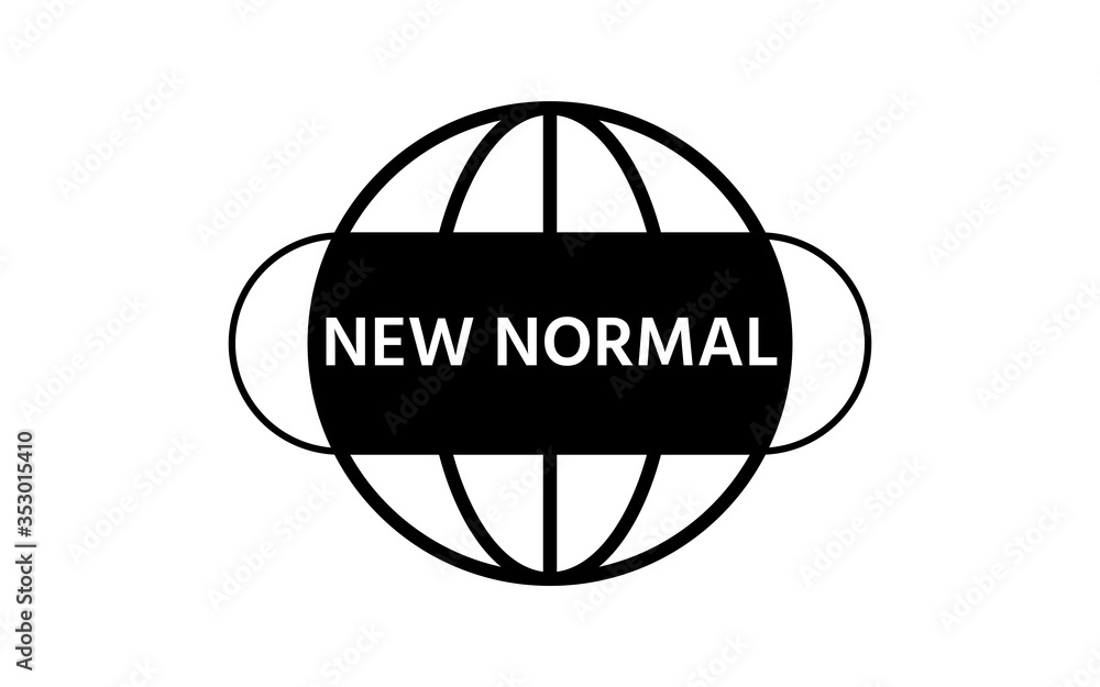New normal concept word and world globe background banner, What will be ...