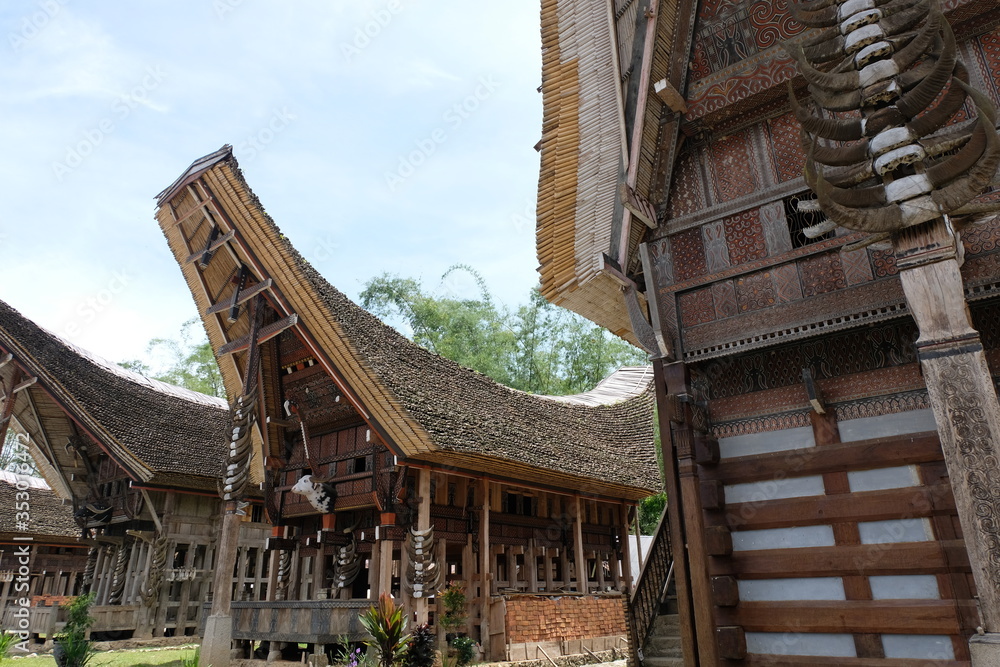 Tongkonan, the traditional house of the Toraja tribe, South Sulawesi ...