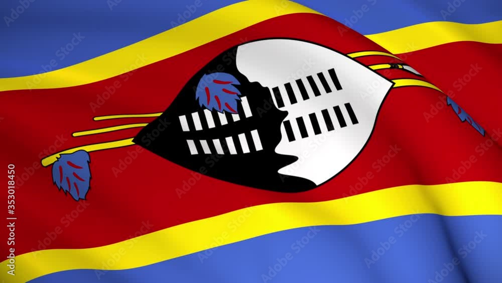 Eswatini - formerly Swaziland National Flag - 4K seamless loop ...