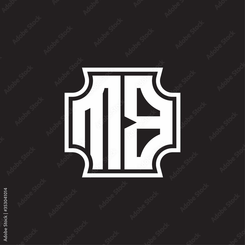 MB Logo monogram with square cuting design template Stock Vector ...