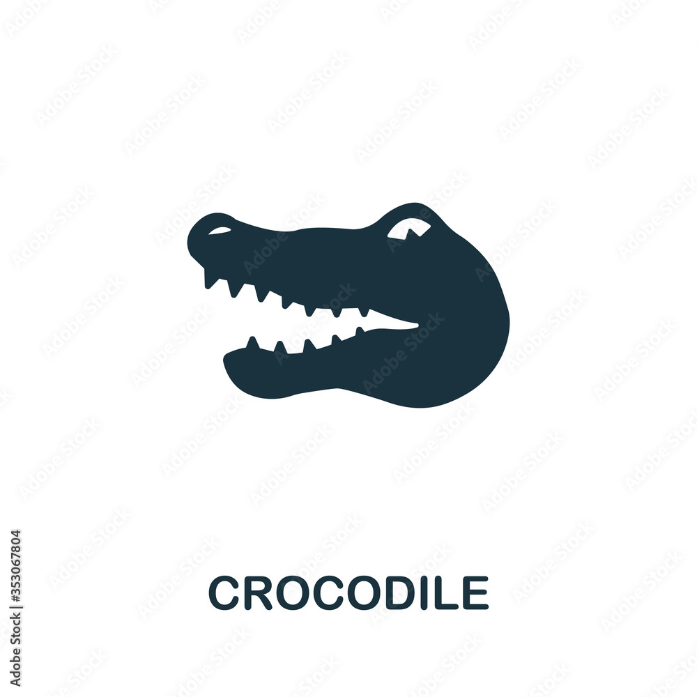 Crocodile icon from australia collection. Simple line Crocodile icon ...