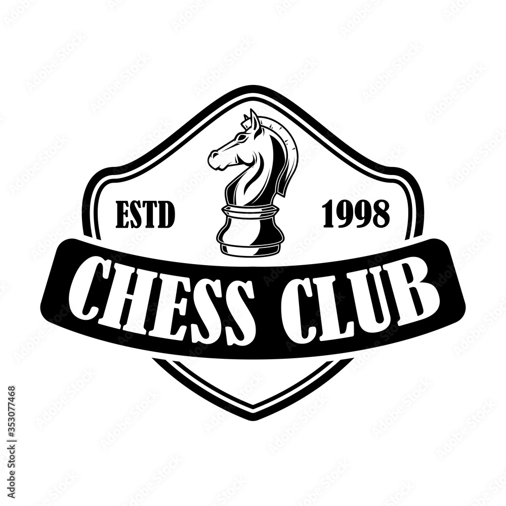 Chess club emblem template. Design element for emblem, sign, logo ...