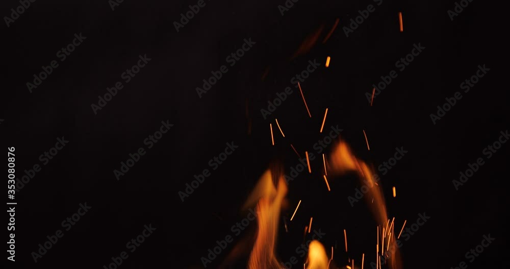 Sparkling, flying up sparkles for using in composition, vertical on ...