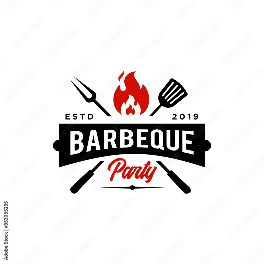 Vintage hipster Grill Barbeque invitation party barbecue bbq with ...