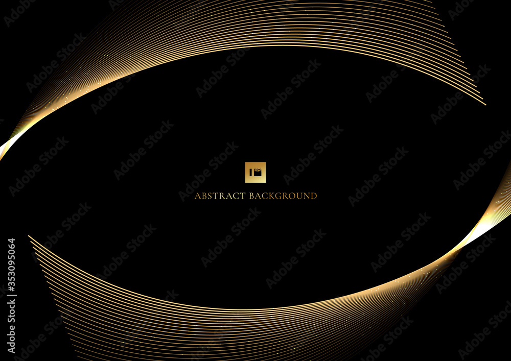 Abstract gold curve line design shiny golden moving lines element with ...