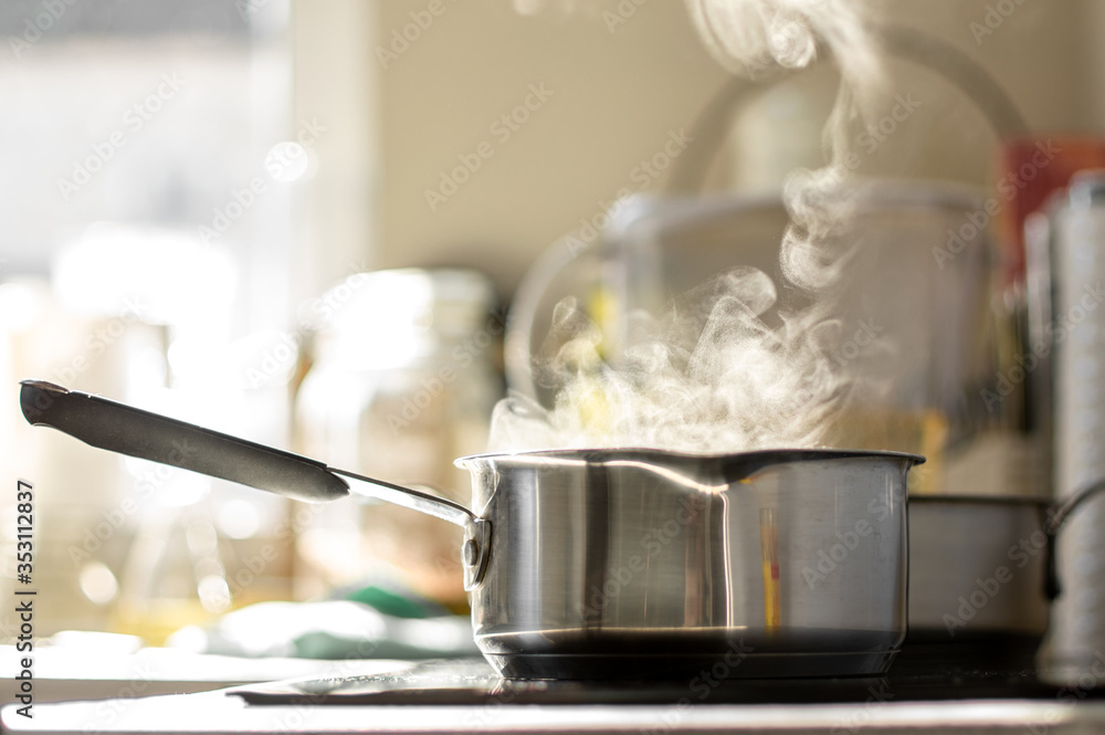 Steaming Pot On Stove