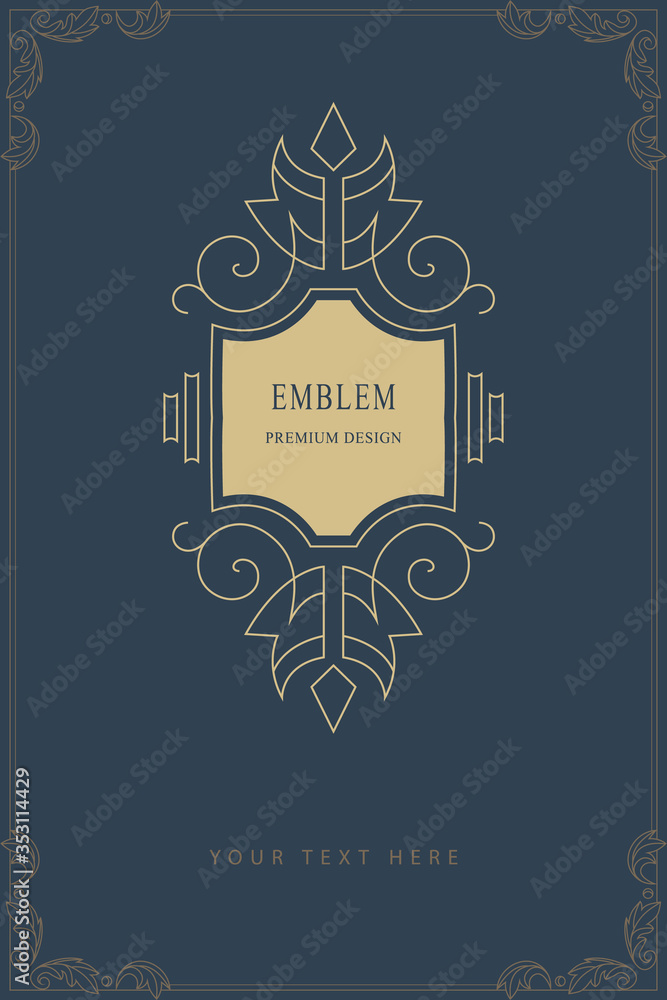 Elegant Ornament. Graceful Emblem. Creative Logo in Linear Style. Drawn ...